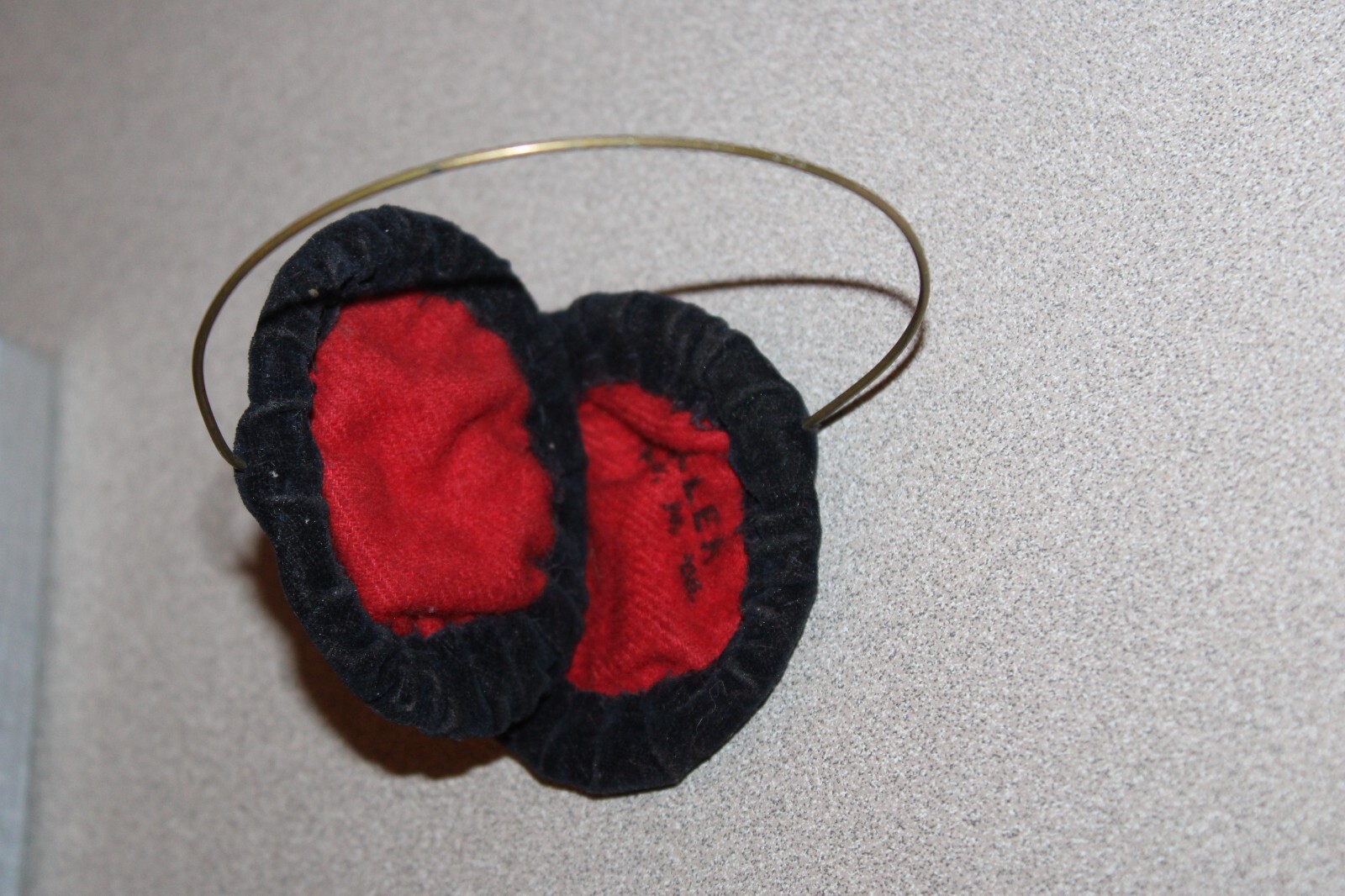 RARE Antique 1906 KELLER Child's Black Velvet Earmuff… - Gem