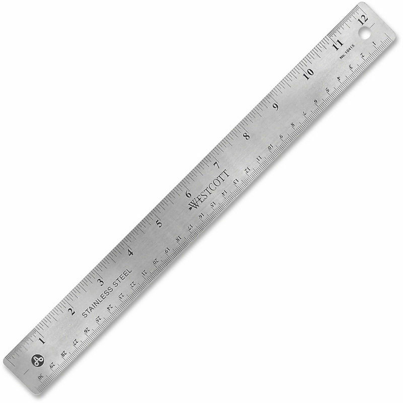 12 Pack Westcott Stainless Steel Ruler with Non Slip Cork Base, 12 inch ...