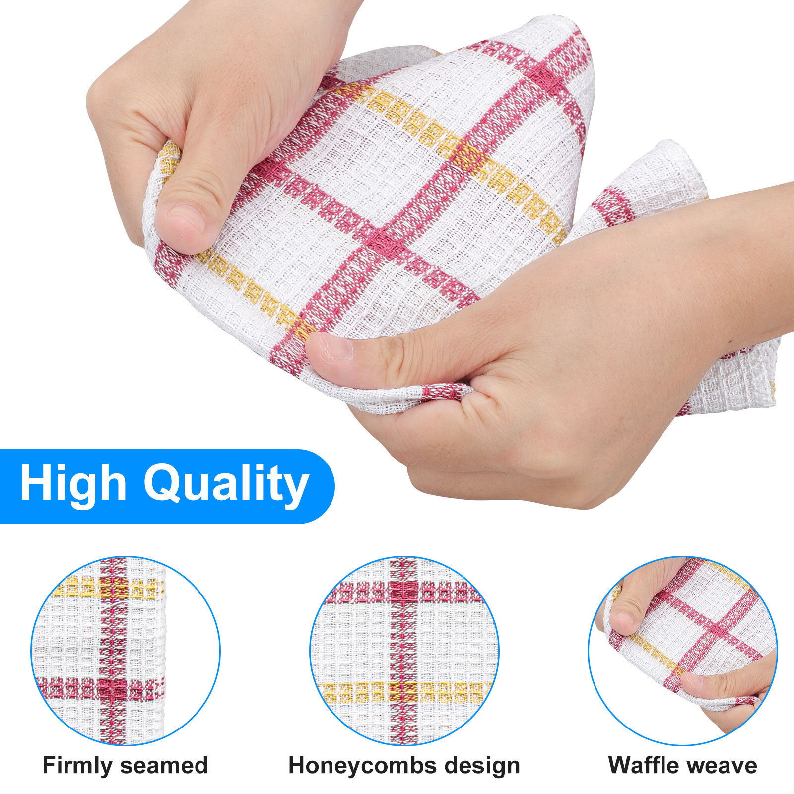 12Pcs Kitchen Dish Cloths Cotton Super Cleaning Absorbent Towel Washing ...