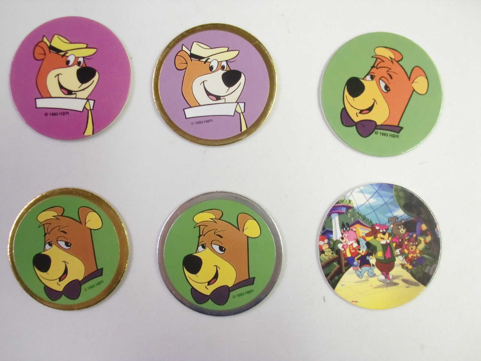 YOGI BEAR, BOO-BOO AND FRIENDS POGS SET OF (6) POGS 1994 by HANNA ...