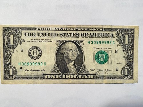 SPECIAL SERIAL NUMBERS US CURRENCY POKER NOTE 5 NINES IN A ROW ...