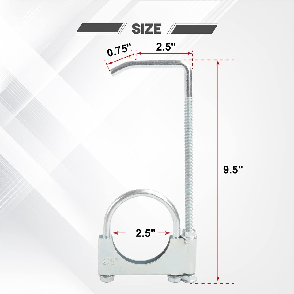 Exhaust Clamp With Hanger fit 2.5 Inch Pipe Universal On Hanger 2 PCS ...