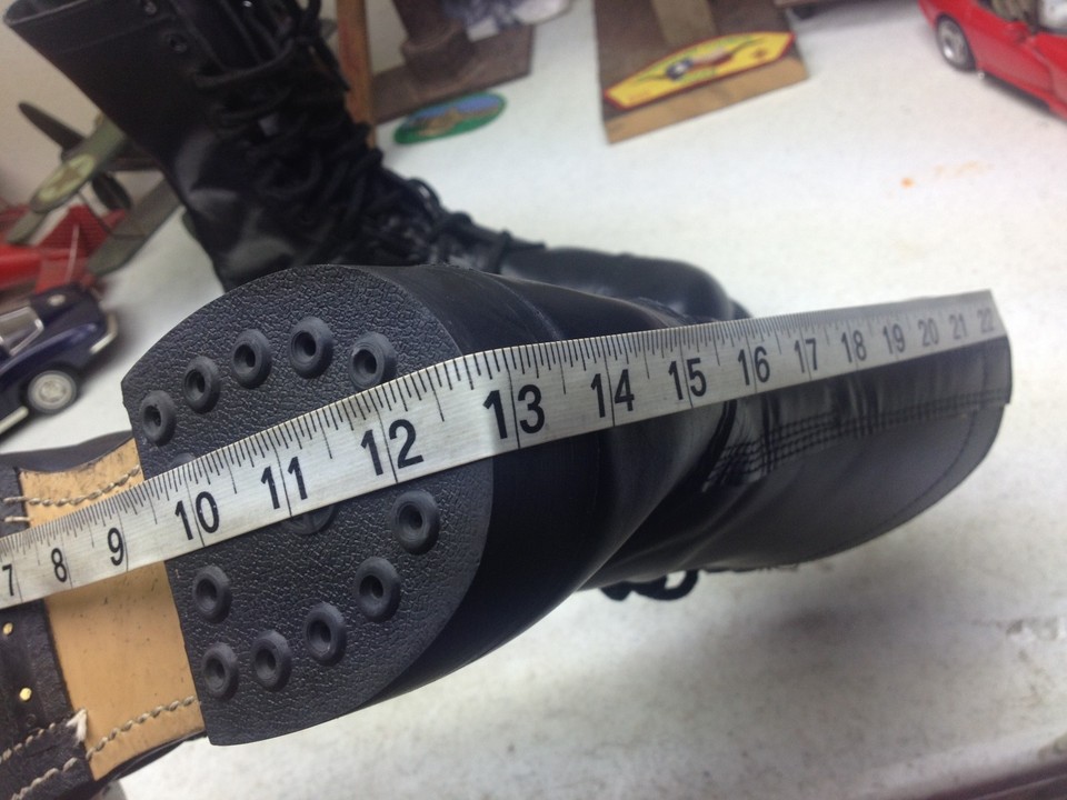 DOUBLE H USA MADE BLACK LEATHER LACE UP PARATROOPER ARMY COMBAT JUMP ...