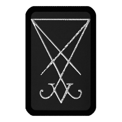 White Thread Sigil of Lucifer Symbol The Seal of Satan Embroidered ...