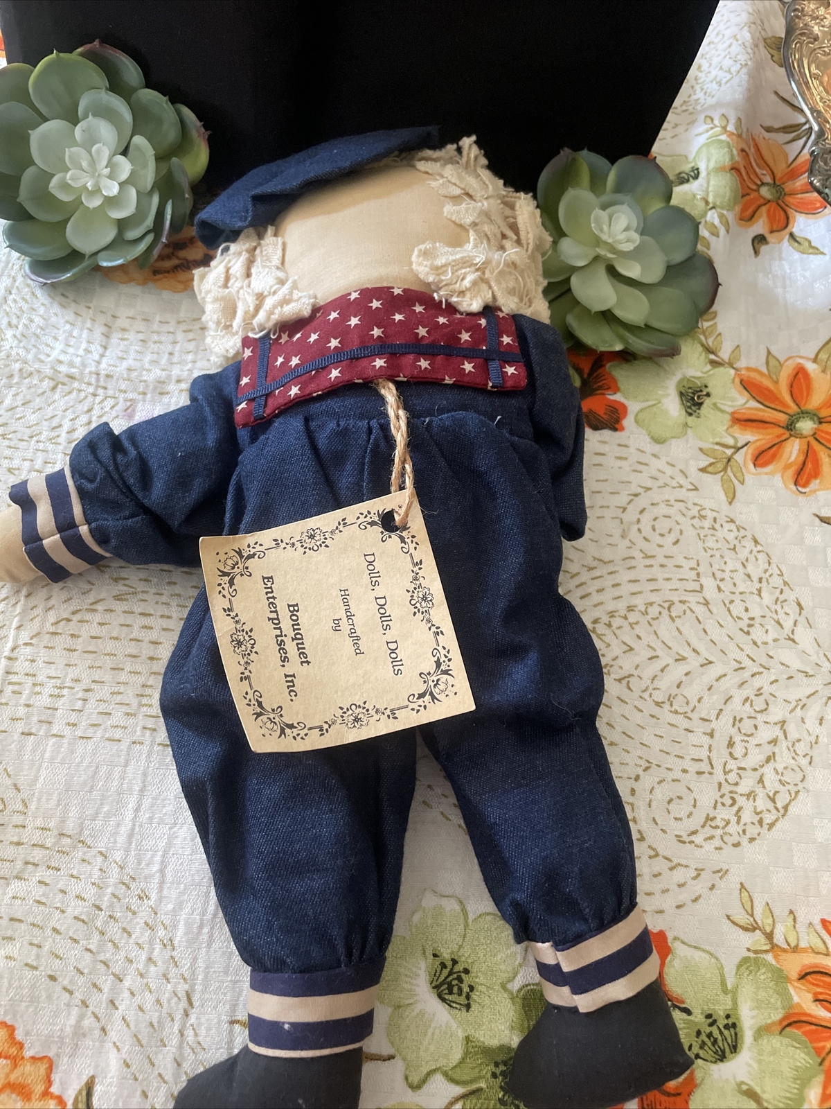 Vtg 1980's Country Rag Doll Handcrafted- Americana Baseball Boy | eBay