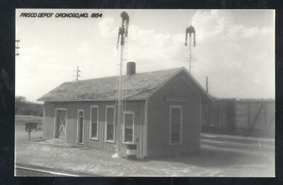 RPPC ORONOGO MISSOURI FRISCO RAILROAD DEPOT STATION REAL PHOTO POSTCARD ...