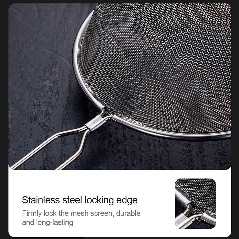 Stainless Steel Flour Filter Screen Handle Mesh Strainer Kitchen Tools ...
