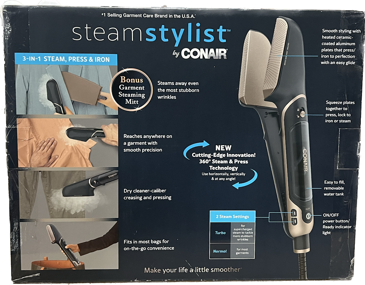 Conair Steam Stylist Iron Steamer 3-in-1 garment Care Innovation to ...