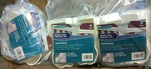 New Veranda Angle Rail Bracket Kit Traditional/Williamsburg White 12 ...