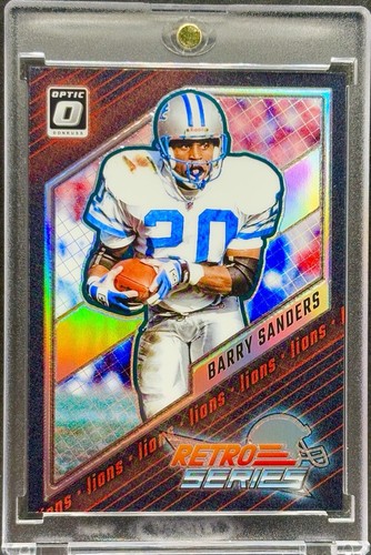 Barry Sanders RARE RETRO REFRACTOR INVESTMENT CARD SSP PANINI LIONS ...