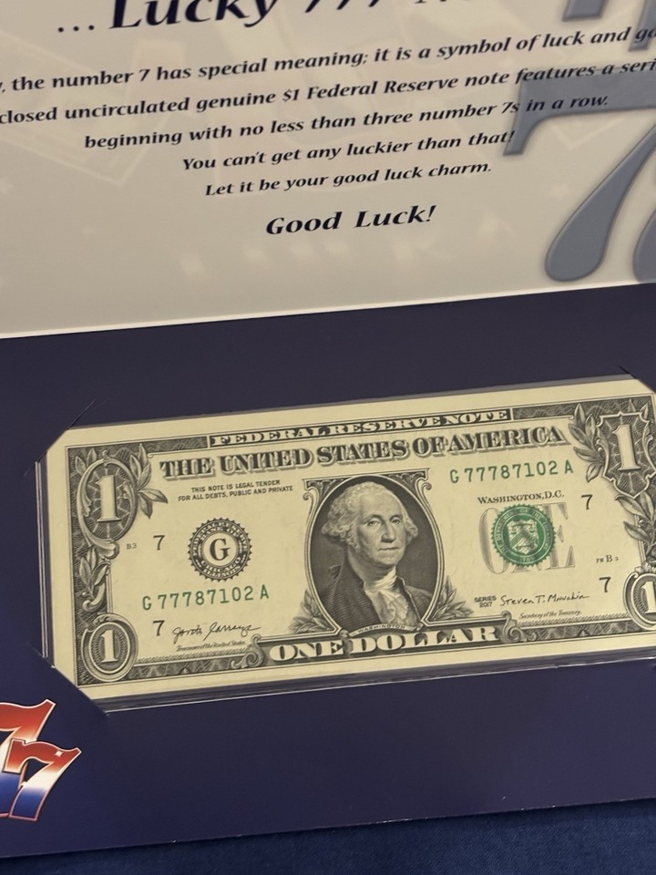 3x SEALED $1 Lucky 777 NOTE US TREASURY BUREAU OF ENGRAVING RED ENVELOPE | eBay