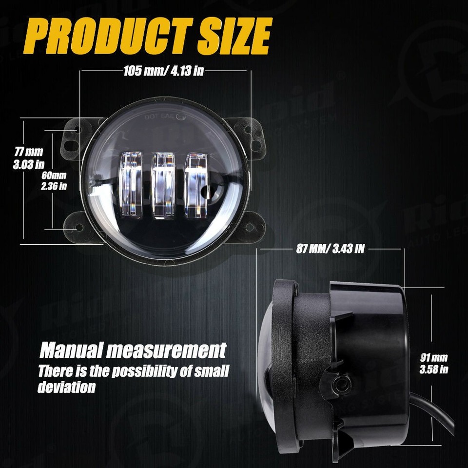 NEW 7" LED Headlights + 4" LED Fog Light Set For Jeep Wrangler JK JKU ...