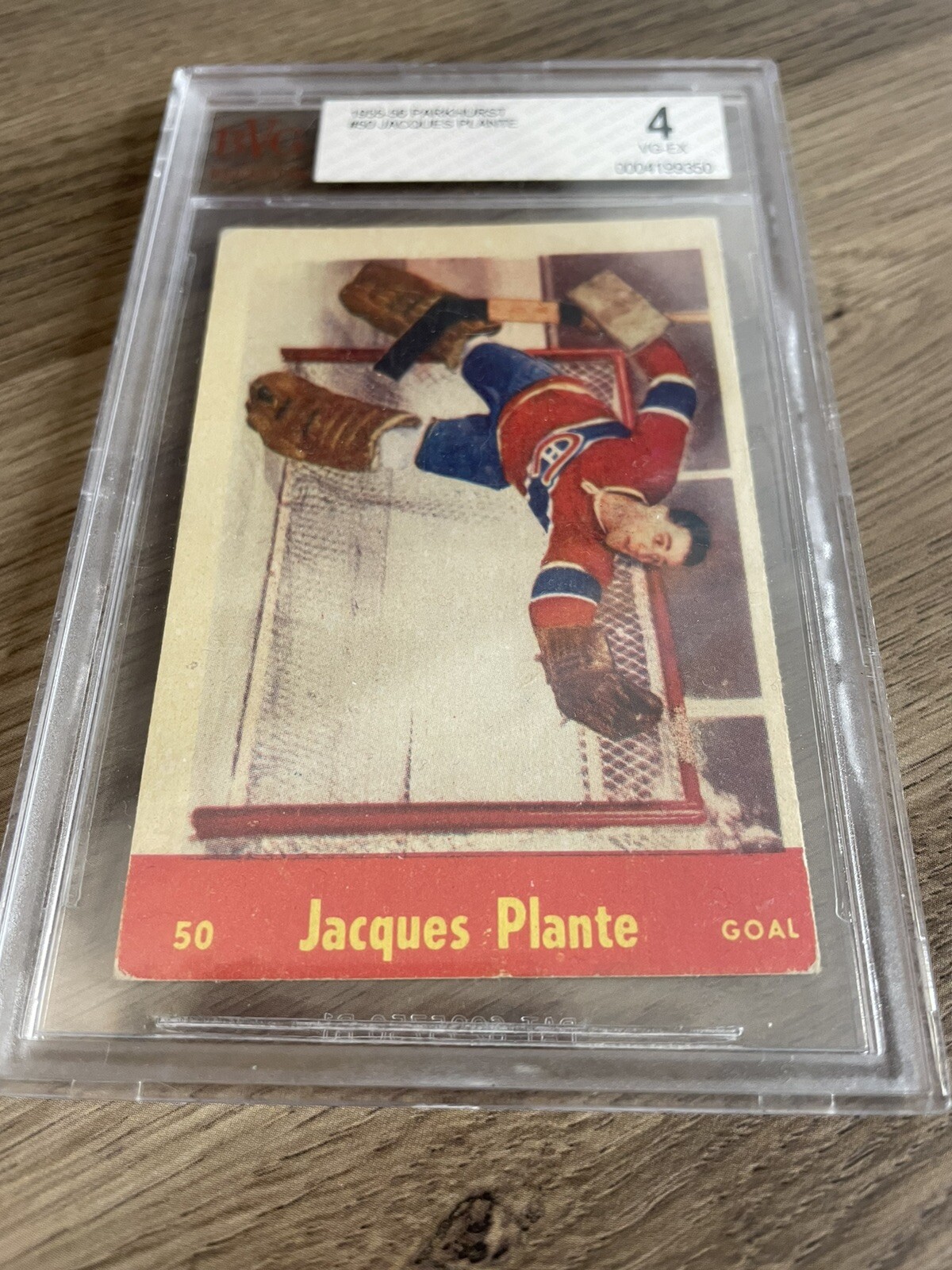 1955 56 Parkhurst #50 Jacques Plante Rookie Rc BVG 4 VG-EX Montreal ...