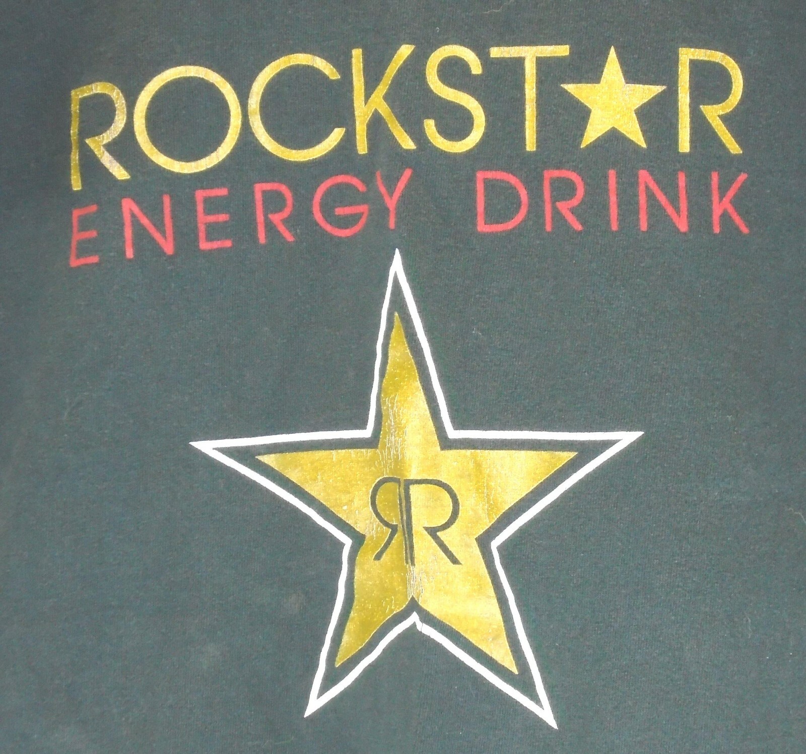 Black gold logo ROCKSTAR ENERGY DRINK T-SHIRT vintage… - Gem