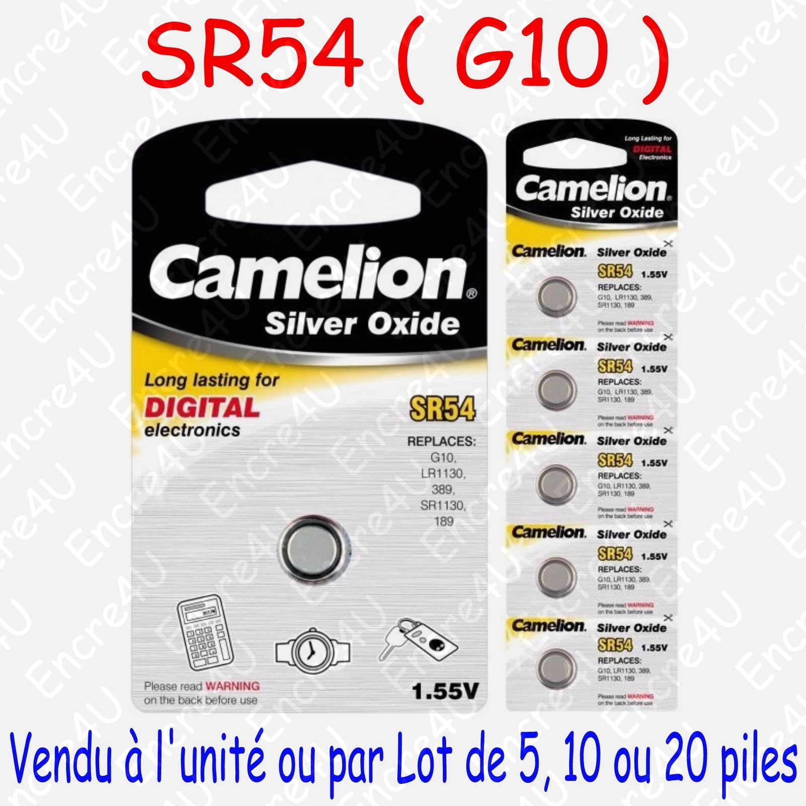 Pile Bouton LR Alcaline 1,5V : AG3 LR41 LR736 392 ( lot de 2, 10, 20 ou ...