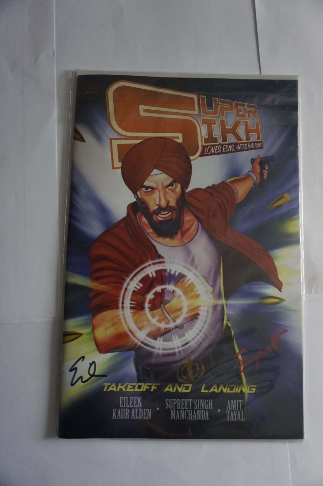 SUPER SIKH #1 Comic (2015) LOVES ELVIS. HATES BAD GUYS. Autographed 1st ...