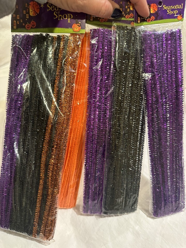 200 Ct Tinsel Chenille Stem Tie Pipe Cleaners 12" 6mm Wreath Craft ...