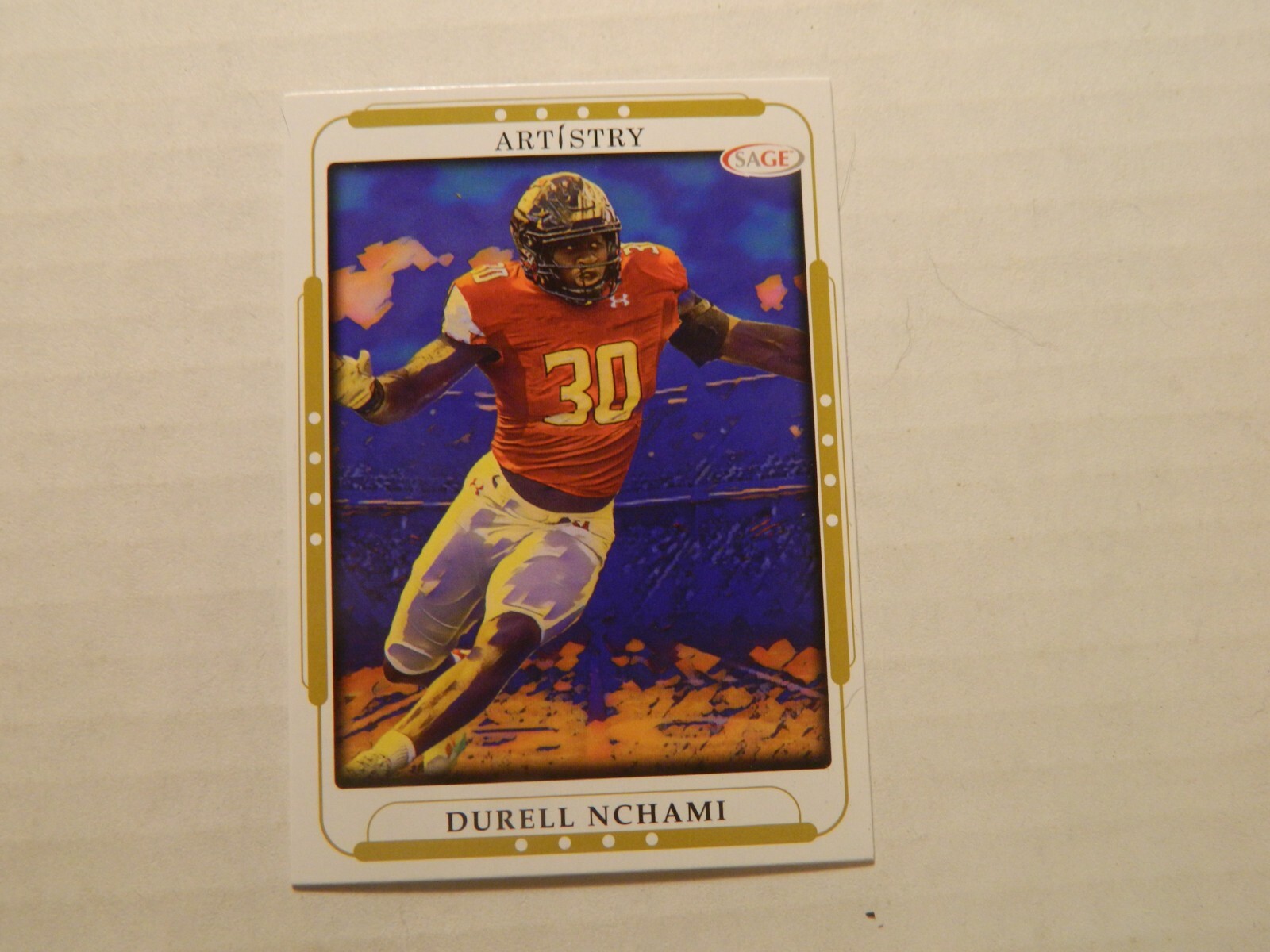 2023 Sage Artistry Gold Parallel Card of Durell Nchami -Maryland | eBay