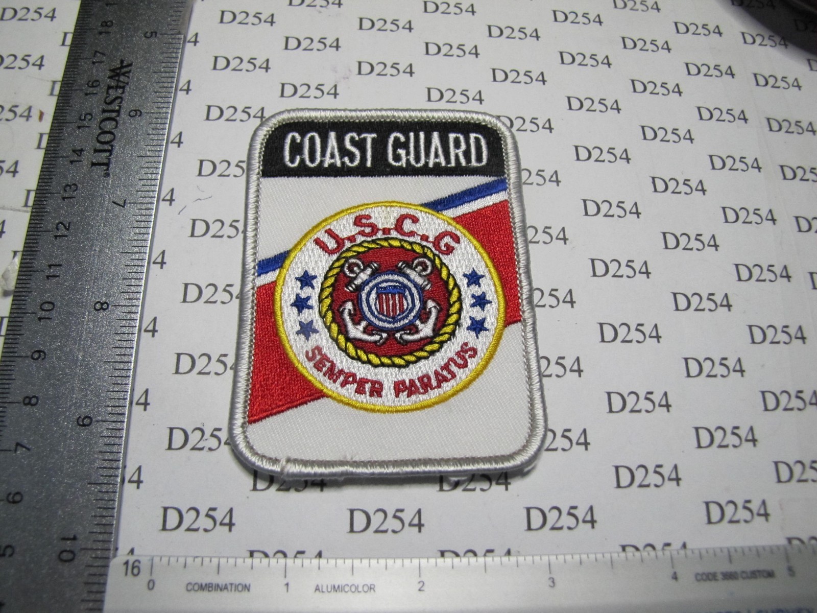 USCG Coast Guard White Rectangular PATCH with Motto and Seal 3 1/2" | eBay