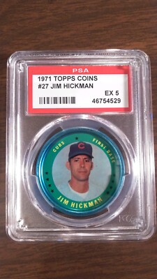 1971 Topps Coins #27 Jim Hickman Cubs graded PSA 5 EX | eBay