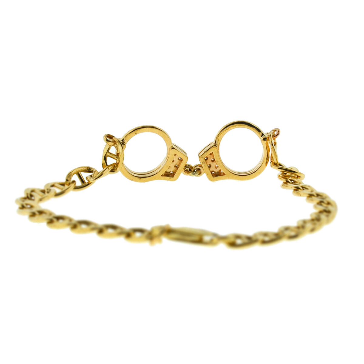 14k Yellow Gold Pave Diamond Handcuff Bracelet - Gem
