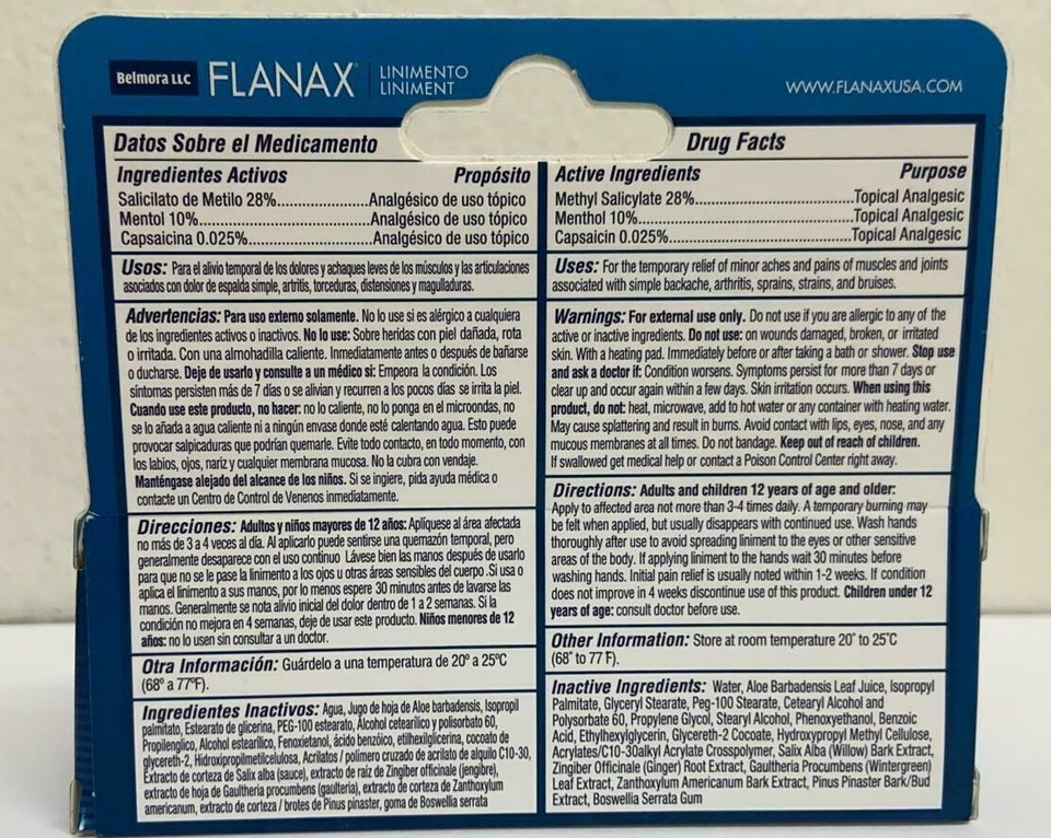 FLANAX Pain Relief Liniment -Arthritis, Pain, Sprains, 1 oz (6 TUBES ...