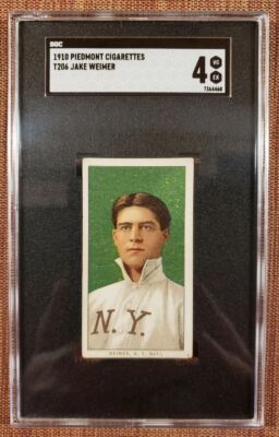 1910 T206 Piedmont 350 Jake Weimer New York Giants Original Baseball ...