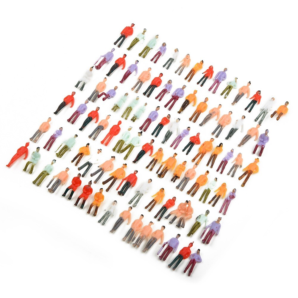 100 PCS 00 Gauge Railway Painted Train Model-Figures People Scale 1:75 ...