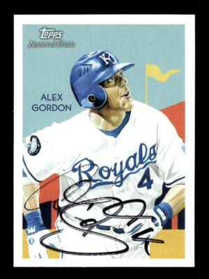 ALEX GORDON SIGNED 2010 TOPPS NATIONAL CHICLE 53 ON-CARD AUTO KANSAS ...