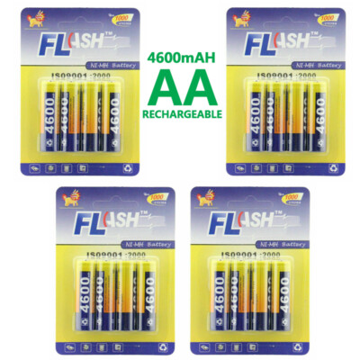 Lot AA Batteries Rechargeable NiMH 4600mAh Battery for Controller ...