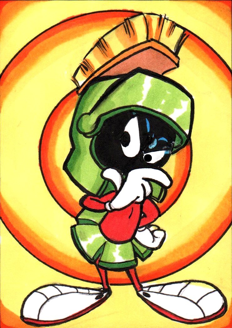 Marvin the Martian Looney Toons COMPLETE SKETCH CARD PRINT SET OF 5 | eBay