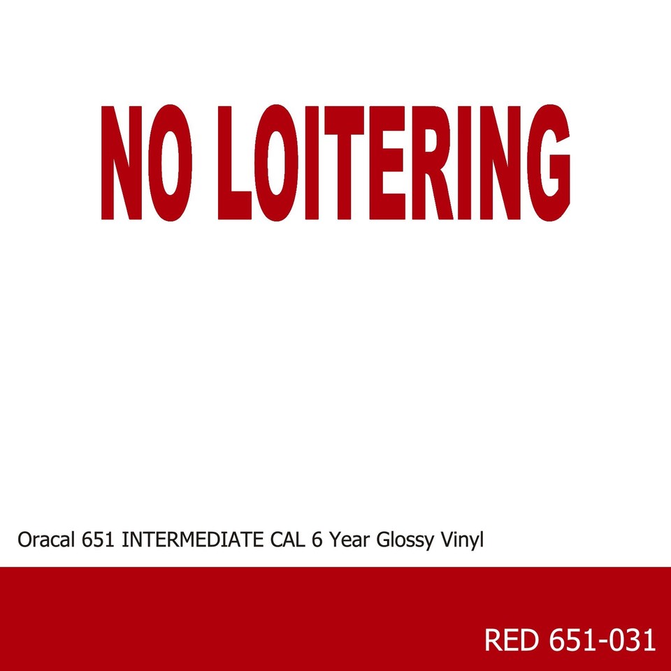 No Loitering Vinyl Decal Sticker Business Sign 8 in x 2 in 9 Color ...