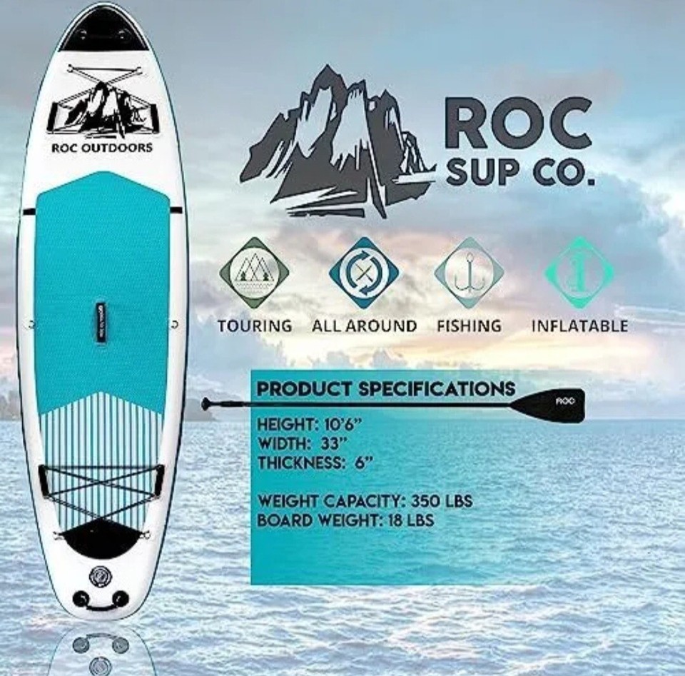 ROC Inflatable Stand Up Paddle Boards, Premium SUP Paddle, brand new ...