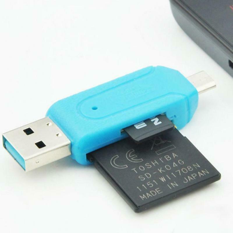 Memory Card Reader Micro USB OTG to USB 2.0 Adapter USB 2.0 SD/Micro SD ...
