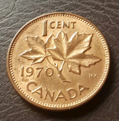 1970 Canada 1 Cent Elizabeth II Canadian Penny Copper Coin Small Cent ...