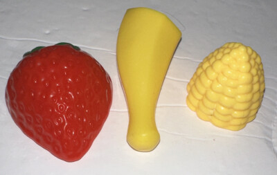 Pretend Play Food Pull Apart Cut Fruits Vegetables 3 pc Replacement Lot ...