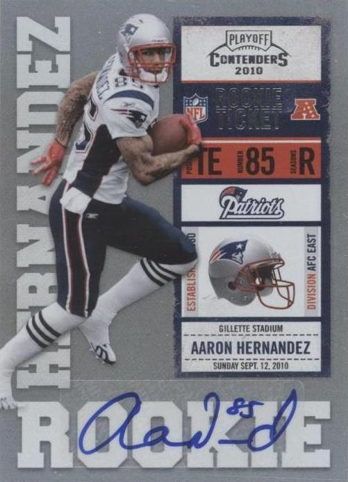 2010 Playoff Contenders - Aaron Hernandez #101 (AU, RC) for sale online ...