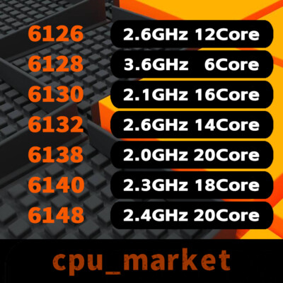 Intel Xeon Gold 6126 6128 6130 6132 6138 6140 6148 LGA3647 CPU ...