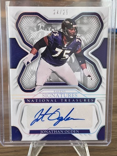 Jonathan Ogden 24/25 Auto 2022 National Treasures Holo Silver Autograph ...