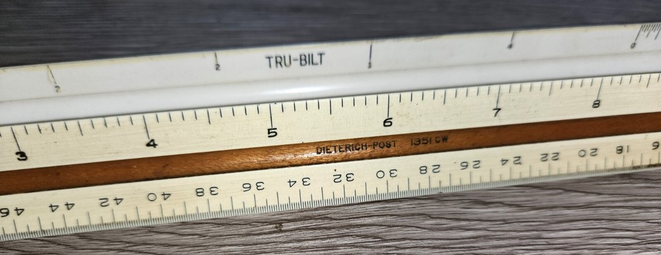 Vtg Keuffel Esser Dieterich... Triangle Architect Scale Ruler Set w ...