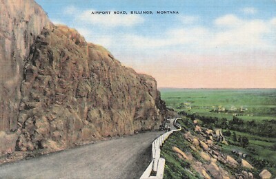 The Airport Road Rimrocks Billings Montana 1940s E.C. Kropp Postcard | eBay