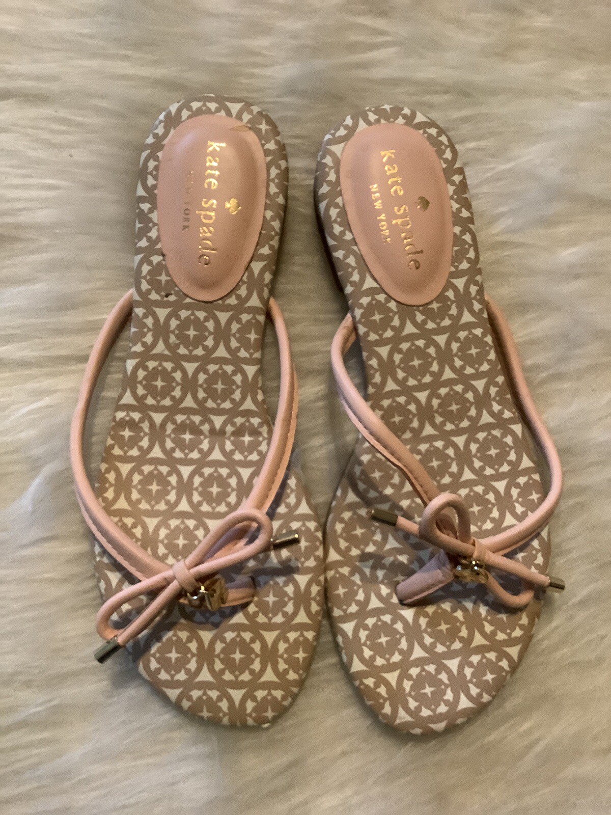 Kate Spade sandals flip-flops Thong flats size 6 peac… - Gem