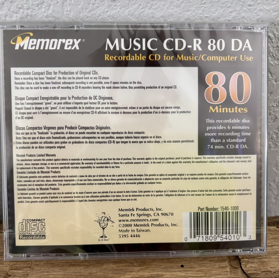Memorex Recordable Music CD-R 80 Min New Sealed Blank Media Ripping CDs ...