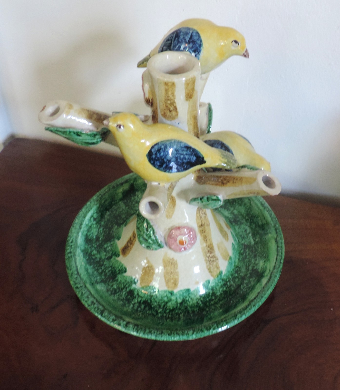 Vintage Bergdorf Goodman Folk Art Pottery Bird Vase Frog Statue N.D ...