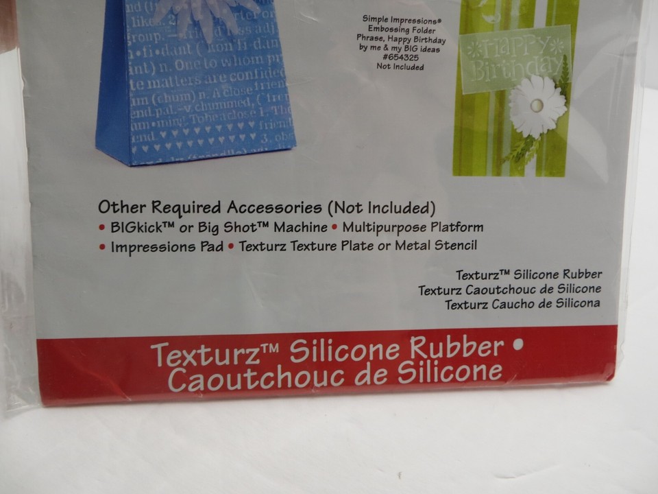 Sizzix Texturz Silicone Rubber 655121 BRAND NEW in Original Packaging ...