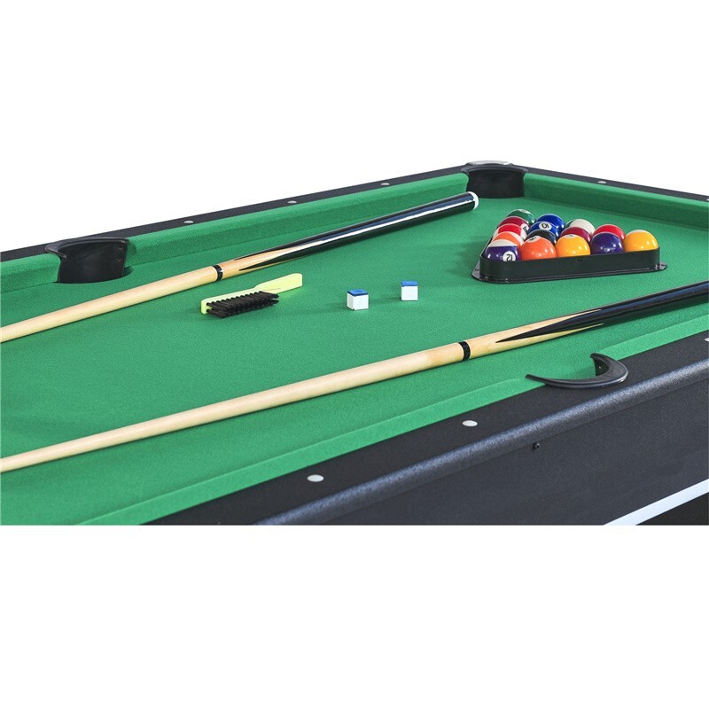 Spartan 6-ft Pool Table with Table Tennis Top - Black with Green Felt ...