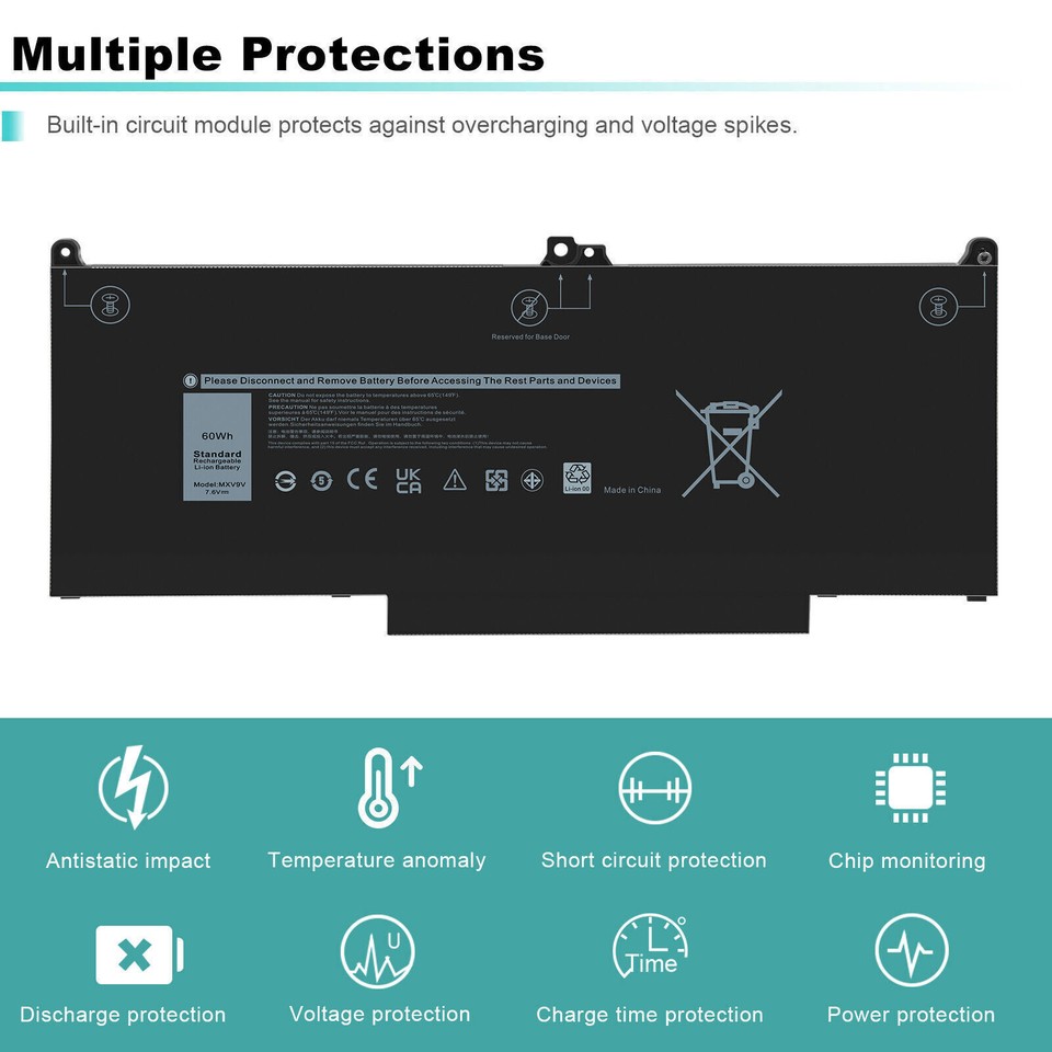 LOT MXV9V Battery For Dell Latitude 5300 5310 7300 7400 5VC2M N2K62 ...