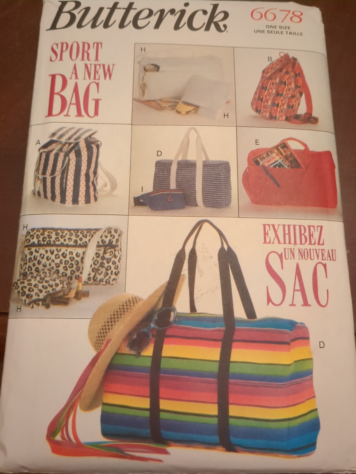 Butterick 251 Tote Bag Handbag Duffel Backpack Briefcase Pattern UC VTG ...