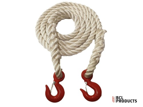 24mm Nylon 12 Tonne Tow Rope - 10Mtrs Long - 4x4 Recovery Rope - Hook ...