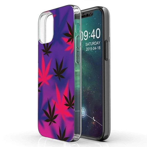 Clear TPU Phone Case Apple iPhone 12, 12 Pro,Marijuana Purple,Thin Soft ...